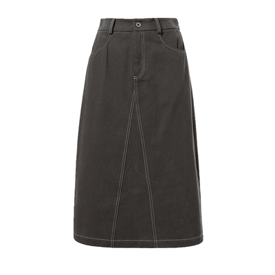 简约A字裙遮肉显瘦牛仔半身裙