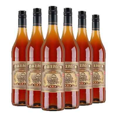 张裕三星VIP白兰地700ml*6瓶整箱葡萄蒸馏酒38.5度白兰地新版
