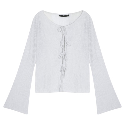 Heatherich开衫女2026春季新款简约日常系带慵懒感罩衫590330