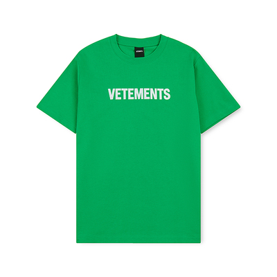 VETEMENTS短袖经典款LOGO皮标绣花工艺百搭男女T恤301446