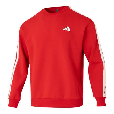 阿迪达斯新年款红色卫衣男2026新款运动长袖上衣跑步套头衫KR2516