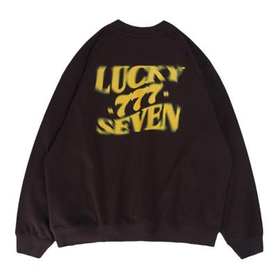 美拉德色系印花圆领卫衣