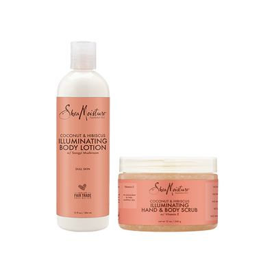 SHEA MOISTURE 椰子油&木槿花身体乳+磨砂膏身体护理套组【临期】