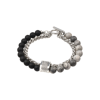 地图石双层手链钛钢手链高级感