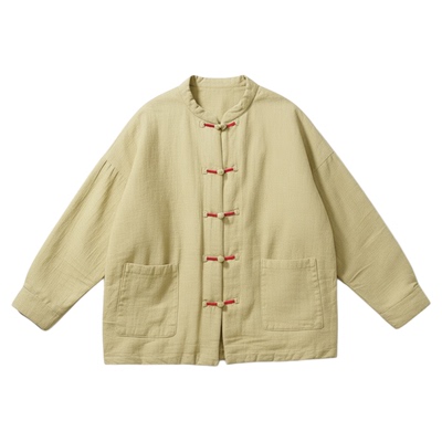 原创设计风复古文艺新中式棉服女