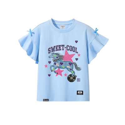 itGROUNDZERO女童蝴蝶边短袖