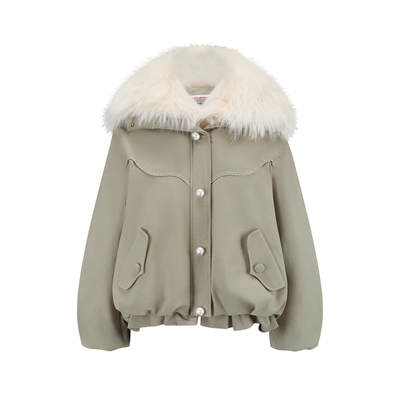 ORA GENESIS2025年冬季新品时尚毛领装饰夹克羽绒服