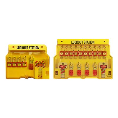 安全锁具工作站loto挂锁站一体壁挂式工业停工锁具塑料挂板管理箱
