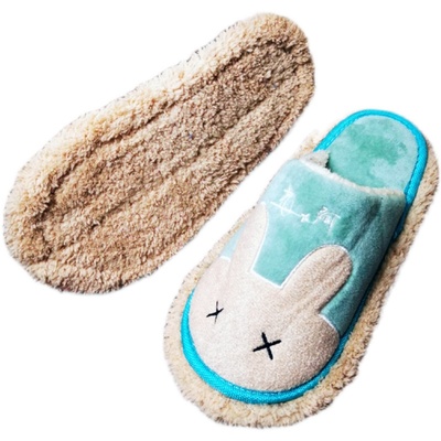 新款卡通兔子加绒加厚底擦地拖鞋