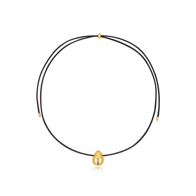 G/S高级感极简水滴吊坠黑绳项链