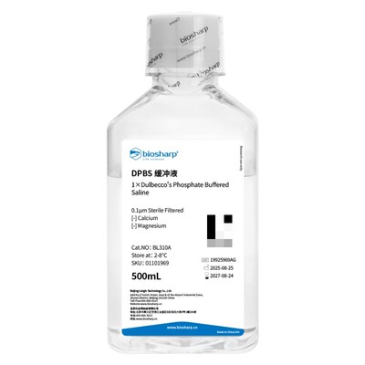 白鲨biosharp BL310A 1×D-PBS缓冲液 不含钙镁酚红 PH值7.2-7.4