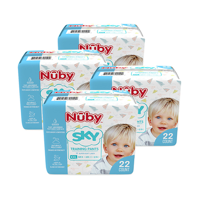 Nuby努比拉拉裤宝宝学步裤SKY天空超薄透气裤型纸尿裤XL/XXL码4包