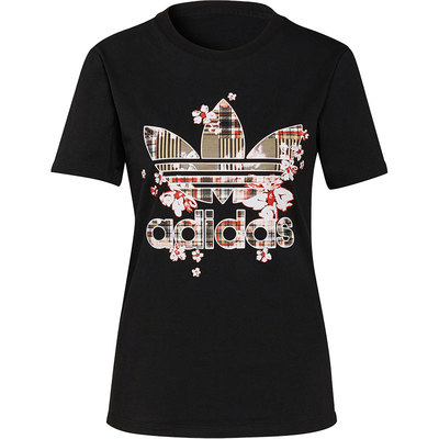 Adidas/阿迪达斯正品三叶草女子复古印花运动短袖T恤 H20460
