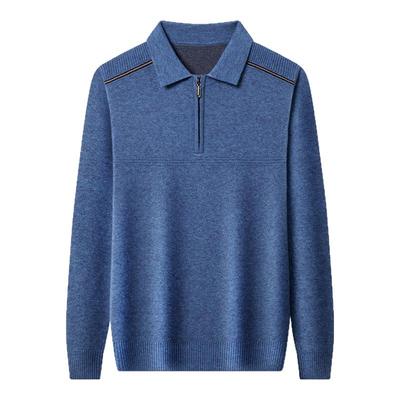 纯山羊绒衫男加厚长袖T恤翻领