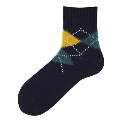 Tabio袜子男春秋舒适透气含羊毛休闲百搭中筒袜英伦风设计感男袜