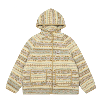 连帽廓形慵懒松弛随性风加厚外套