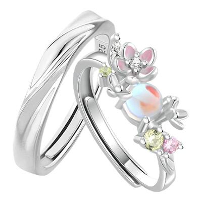 KOOKISS春日繁花925银情侣对戒