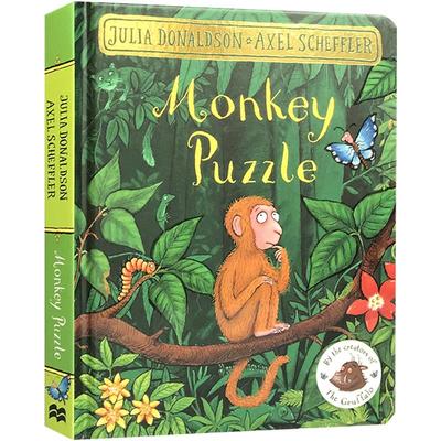 【送音频】英文原版Monkey Puzzle小猴子找妈妈 Julia Donaldson 吴敏兰 纸板书撕不烂 儿童纸板书趣味晚安故事书启蒙