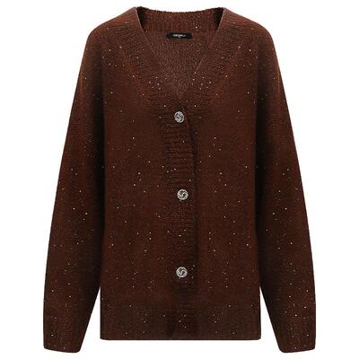 COCOBELLA细闪亮片加厚针织外套