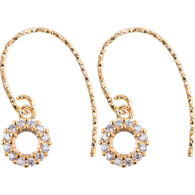 美产14k包金锆石耳环精致女