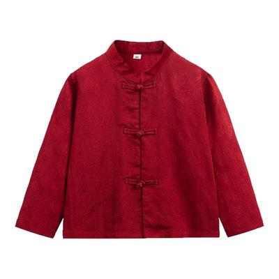 男童新中式红色对襟唐装春夏款