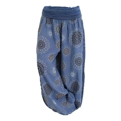 Casual print high-waisted Harun trousers休闲印花高腰哈伦长裤