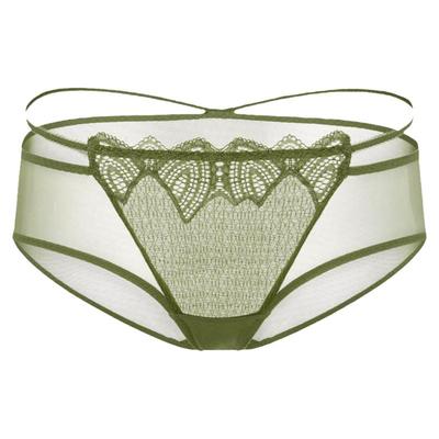 遐轻薄网纱纯棉裆中腰平角裤