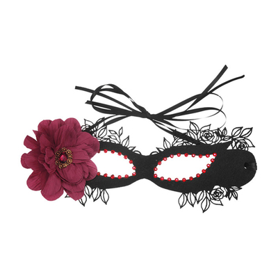 万圣节黑色花朵面具假面舞会晚会神秘半脸面具眼罩化妆之夜面罩