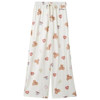 gelato pique25秋冬新品女睡裤满印爱心小熊长裤居家PWCP255241