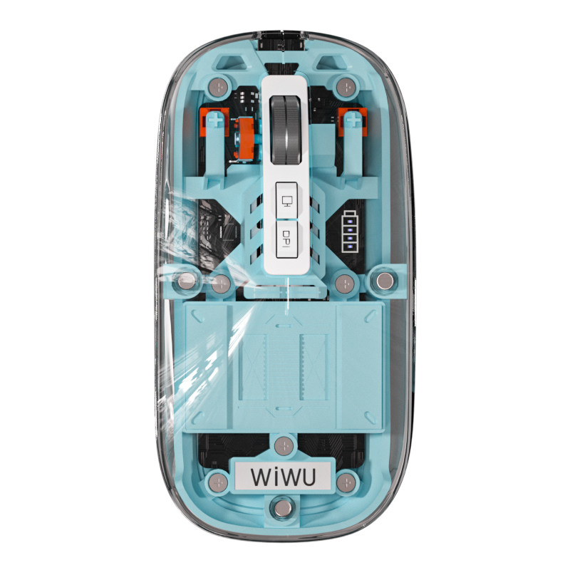 wiwu透明无线蓝牙鼠标静音人体工学笔记本平板电脑颜值男女可充电_虎窝淘