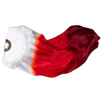 光亮舞蹈扇子真丝长绸扇跳舞专用