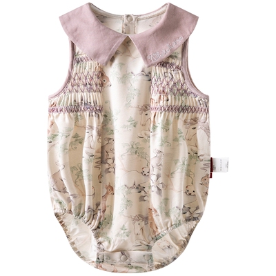 [枫丹白露]aqpa爱帕婴儿包屁衣背心连体衣莫代尔夏季洋气宝宝衣服