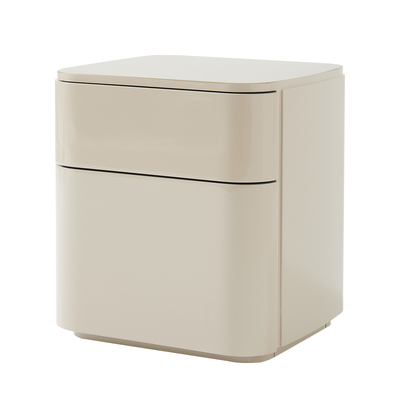 意式极简床头柜钢琴烤漆奶油风米色卧室高颜值现代简约主卧XS新舍