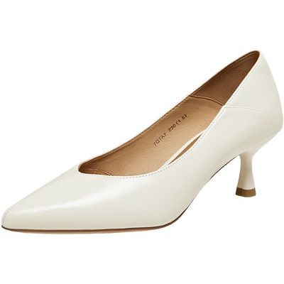 TATA他她猫跟高跟鞋女中跟羊皮高跟鞋女尖头单鞋2026新款7QTA7AQ6