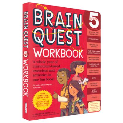 Brain Quest Workbook Grade 5 大脑任务 五年级问答教辅 bq全科练习册 幼少儿智力开发 原版进口
