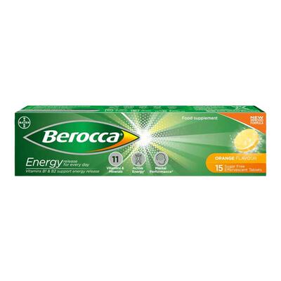 欧洲直邮Berocca拜耳复合维生素片提高身体免疫力香橙味15粒叶酸