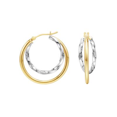 WithLove18K金双色素金耳圈