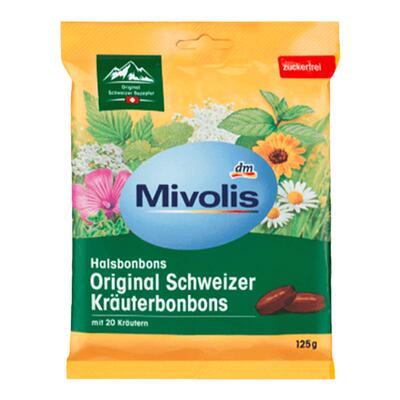保税德国dm mivolis瑞士植物草本无糖舒缓喉咙学生考试防瞌睡提神