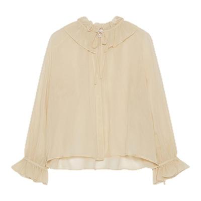 MARELLA 2025秋冬女装长袖真丝衬衫上衣3116015402