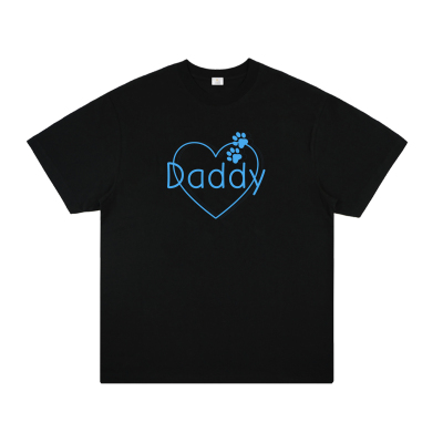 Daddy 狗狗爹地 趣味创意设计印花纯棉短袖美式简约情侣T恤潮