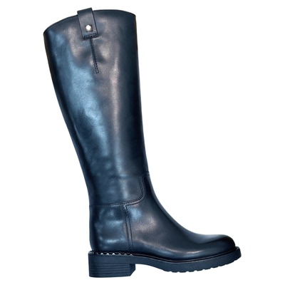 ASH圆头方跟厚底骑士靴