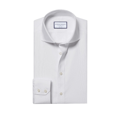 CHARLESTYRWHITT尖领长免烫衬衫