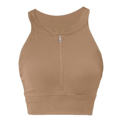 前拉链运动内衣女防震跑步瑜伽