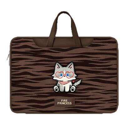 FIREPRINCESS斑马纹小猫电脑包