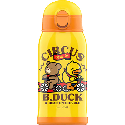 毛绒背带小黄鸭吸管杯316不锈钢