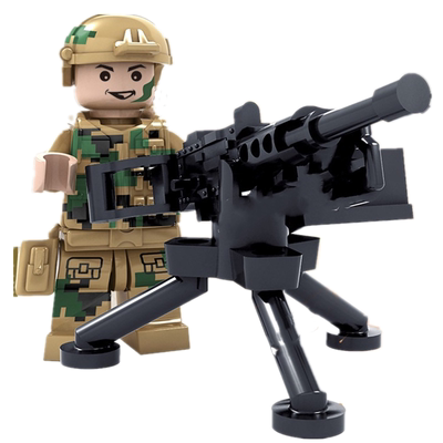 沃马积木人仔特种兵中国小人军事维和防暴队特警战队儿童益智玩具