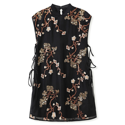 新中式国风高级刺绣亮片钉珠马甲