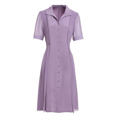 乔万尼真丝桑蚕丝连衣裙好看流行年夏季新款重磅收腰长裙EF2E320