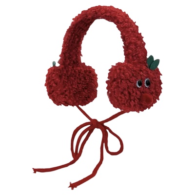 红色毛绒苹果耳暖保暖护耳包可爱