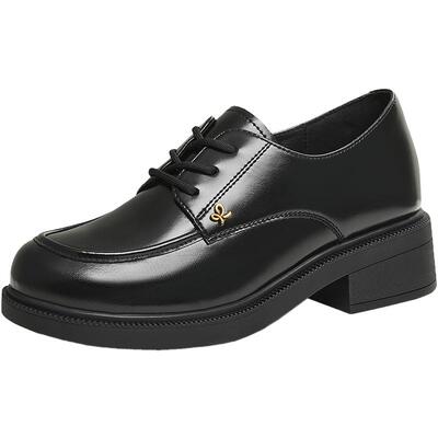 天美意复古厚底英伦小皮鞋牛津鞋女休闲单鞋春季新款CNG31AM5